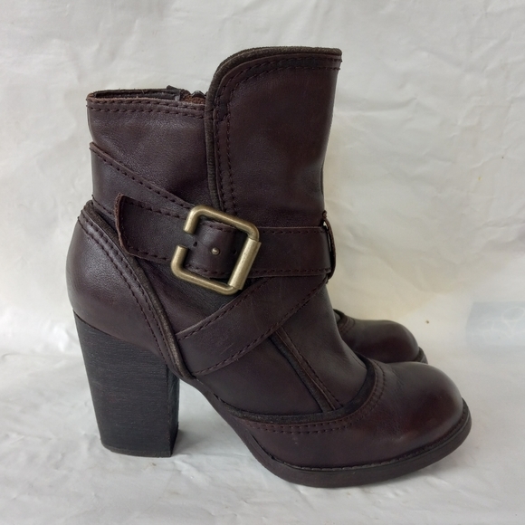 Report | Shoes | Report Valerie Brown Leather Buckle Anckle Boots ...
